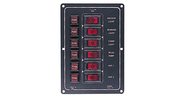 Fused 6 Way Vertical Switch Panel - 422110