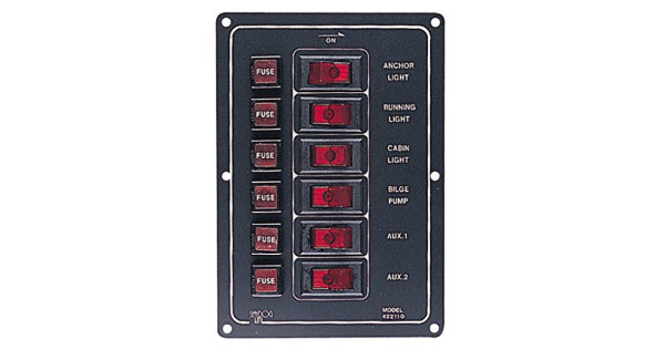 Fused 6 Way Vertical Switch Panel - 422110